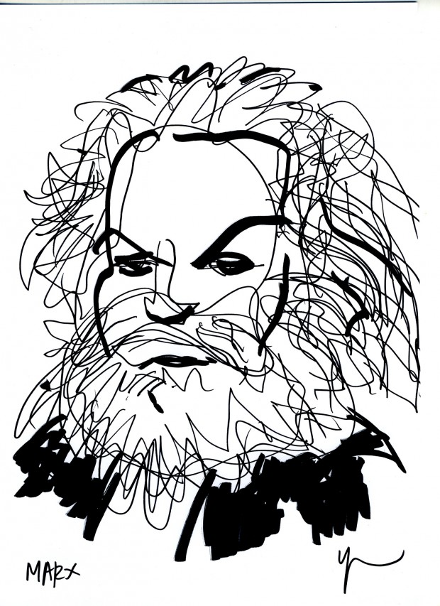 Yann Moix, Portrait de Karl Marx dessiné par Yann Moix - La Règle du ...